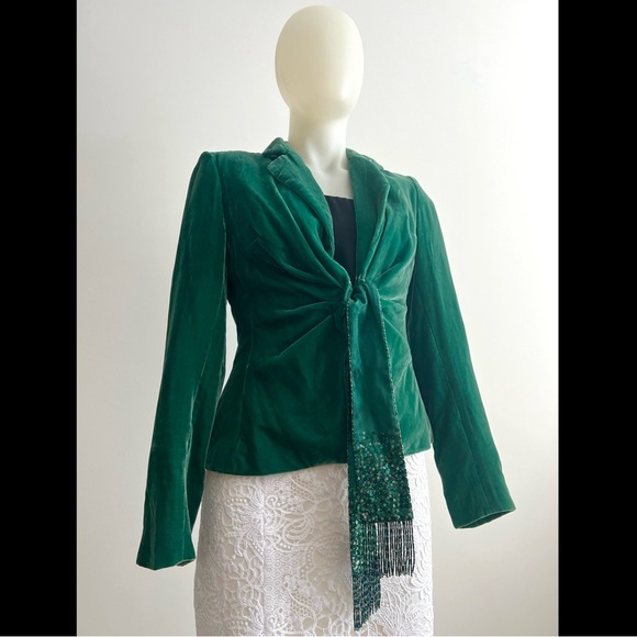 Kay Unger | Jackets & Coats | Kay Unger Emerald Green Beaded Blazer ...